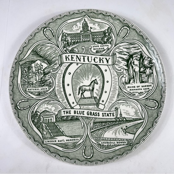 Dining | Vintage 196s Kentucky The Blue Grass State Souvenir Plate 95 ...